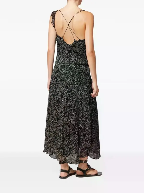 MARANT ETOILE Luxie Geometric-pattern Maxi Dress - Black