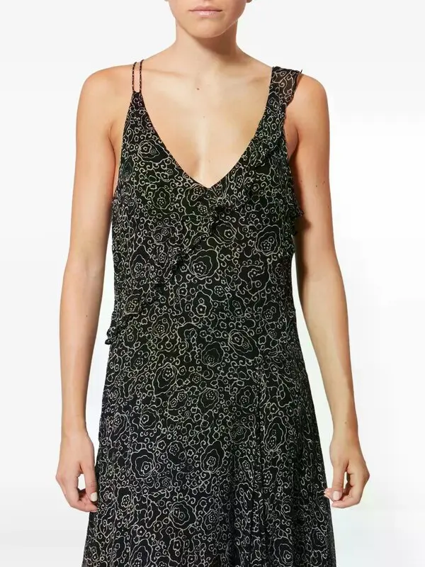 MARANT ETOILE Luxie Geometric-pattern Maxi Dress - Black
