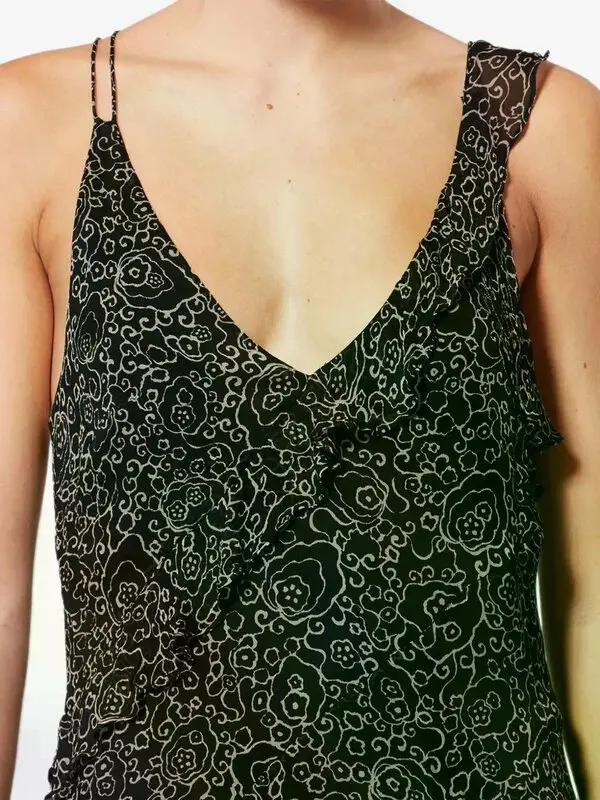 MARANT ETOILE Luxie Geometric-pattern Maxi Dress - Black
