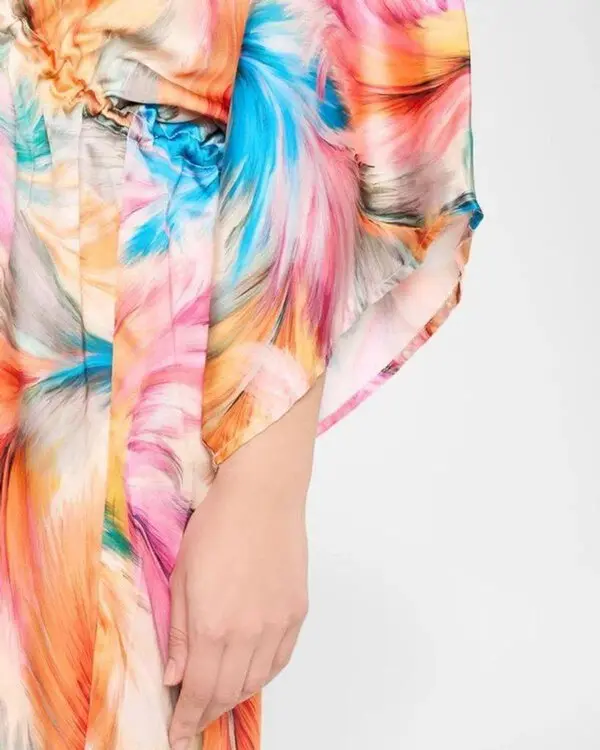 La Blanca Feathered Impressions Maxi Kimono Coverup - Multi