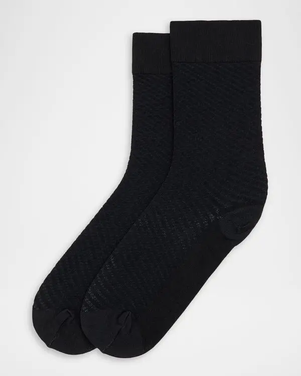Wolford Merino Wool-blend Dot Crew Socks - Black