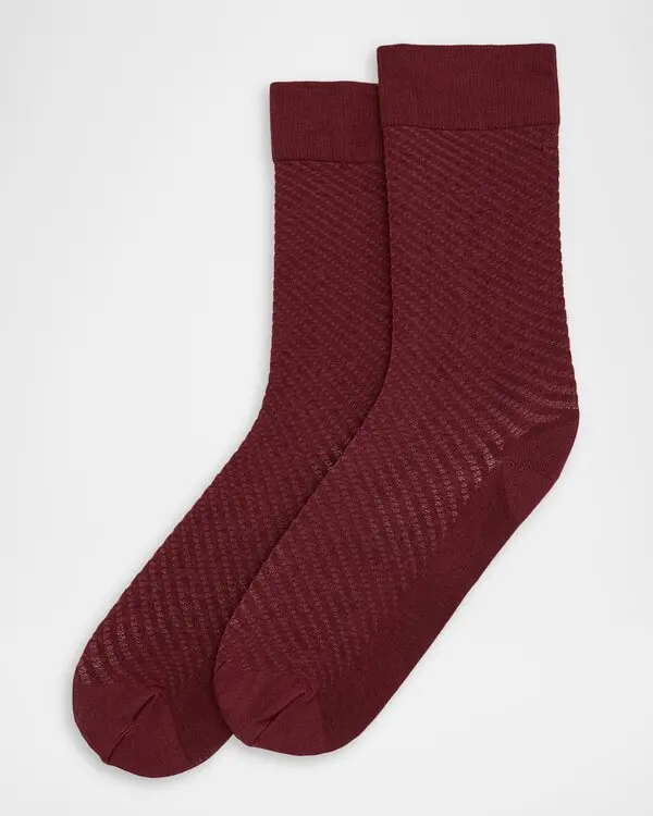 Wolford Merino Wool-blend Dot Crew Socks - Red