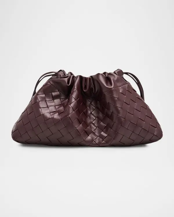 Bottega Veneta Leather Drawstring Shoulder Bag - Dark Barol