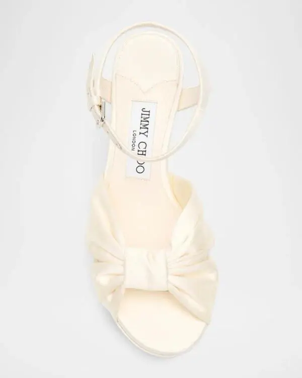 JIMMY CHOO 80mm Heloise Platform Sandals - Ivory