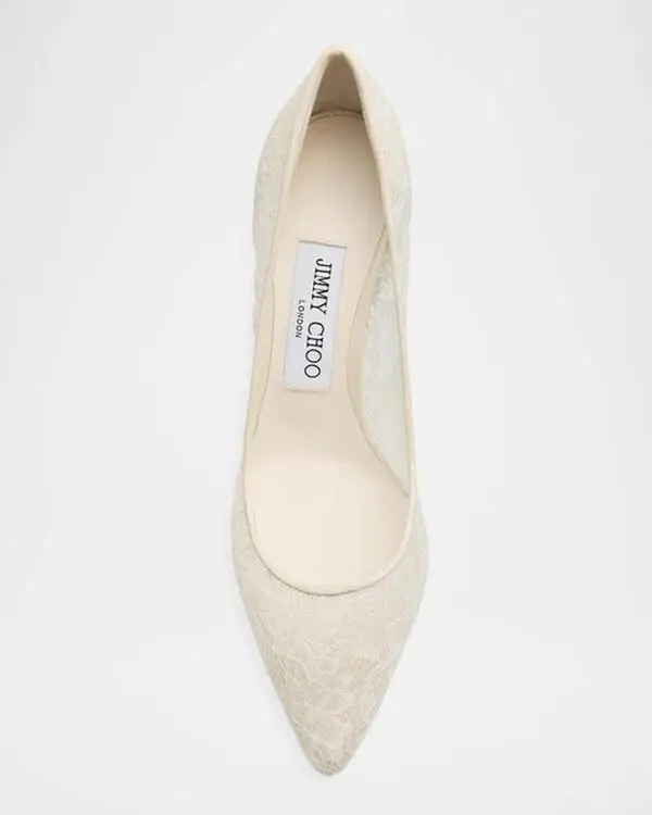JIMMY CHOO 85mm Romy Lace Pumps - Ivory