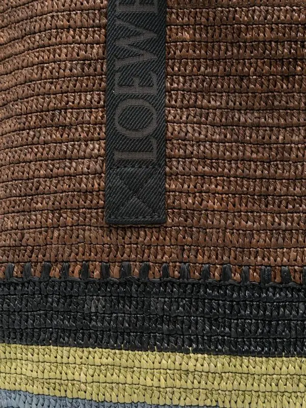Loewe Fold Raffia Tote Bag - Brown