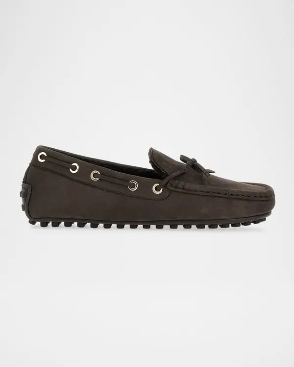 TOD'S City Gommino Nubuck Driving Shoes - Dark Brown