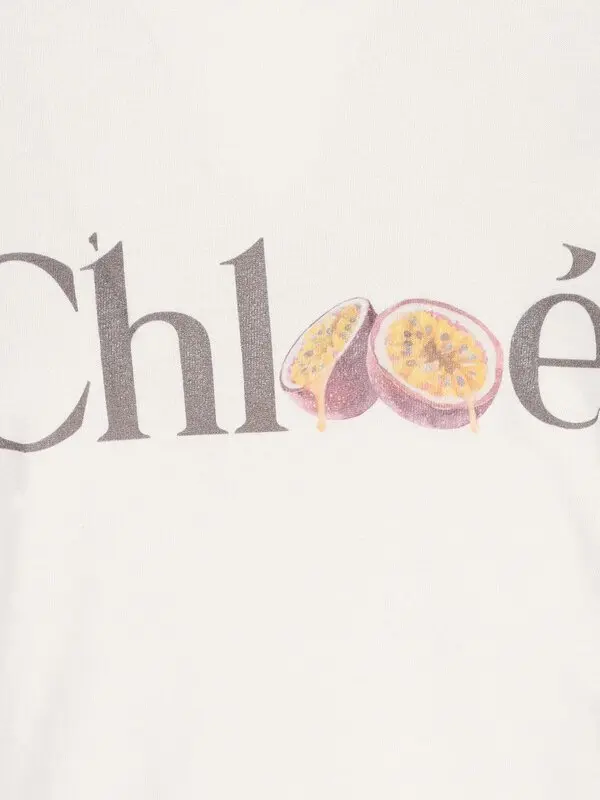 Chloé Logo Cotton T-shirt - White