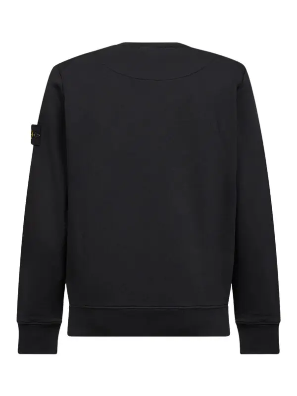 Stone Island Crew Neck Sweater With Logo - Black