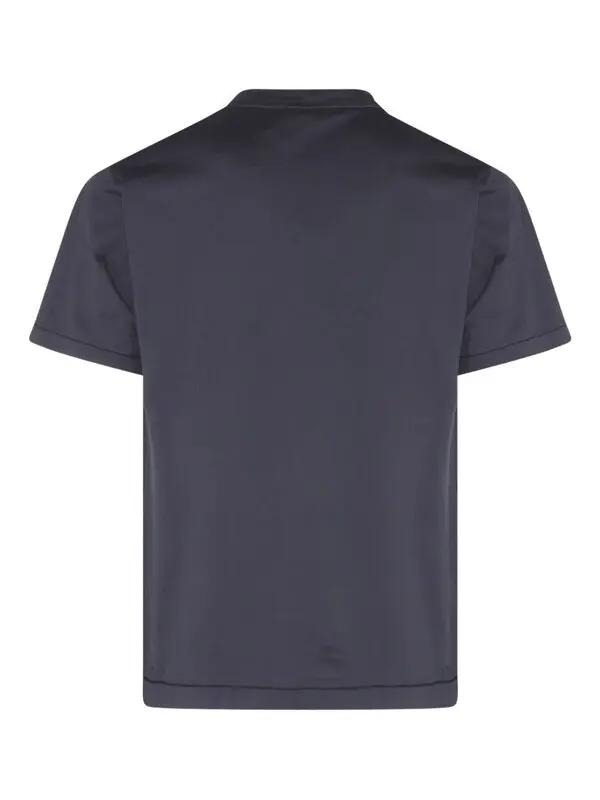 Stone Island Logo Cotton T-shirt - Blue