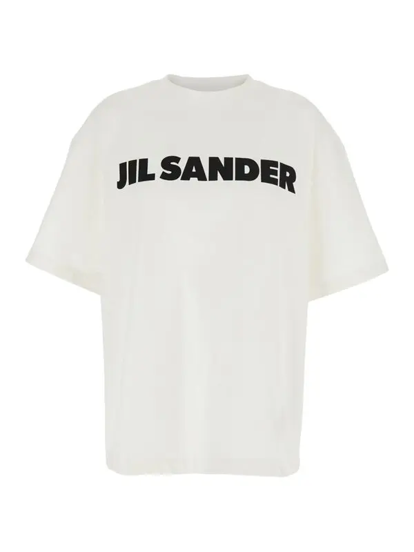 JIL SANDER Cotton T-shirt With Logo Detail - White