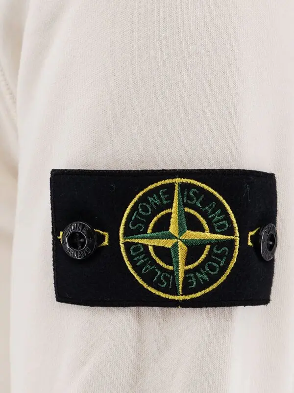 Stone Island Crew Neck Sweater With Logo - White
