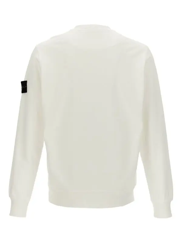 Stone Island Crew Neck Sweater With Logo - White