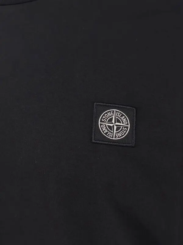 Stone Island Logo Cotton T-shirt - Black