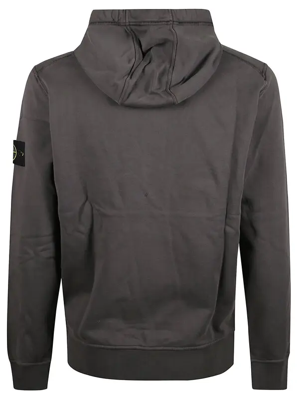 Stone Island Hooded Sweatshirt With Logo - Black