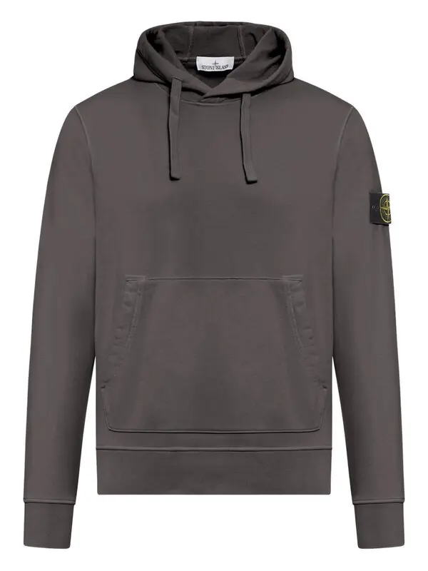 Stone Island Hooded Sweatshirt With Logo - Black
