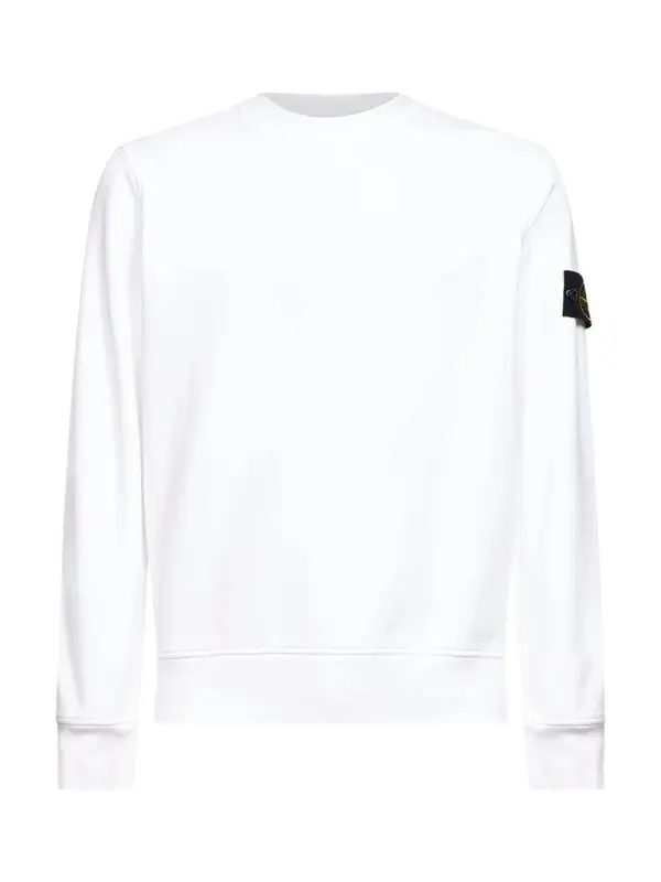 Stone Island Crew Neck Sweater With Logo - White