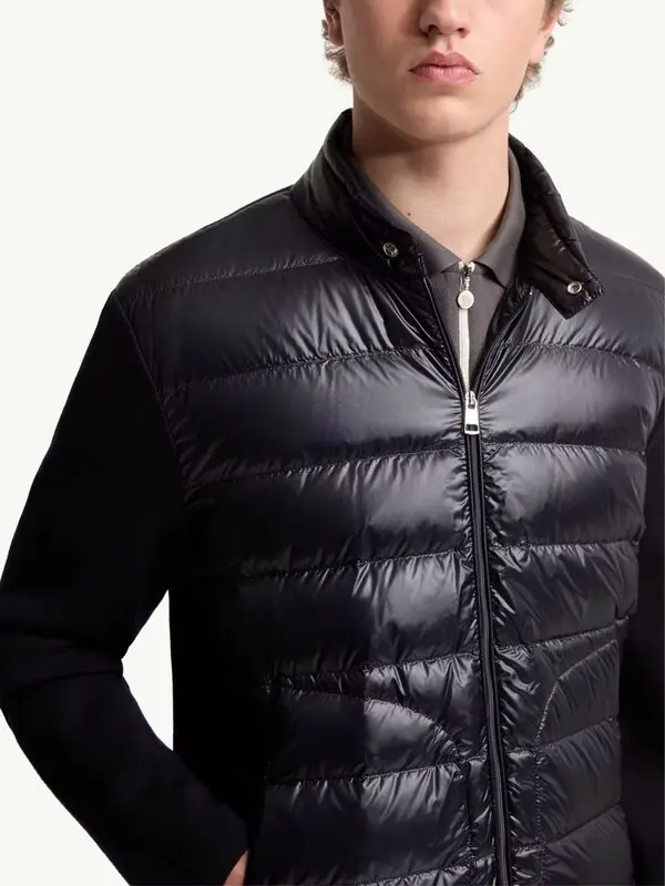 Moncler Padded Wool Cardigan With Zip - Blue