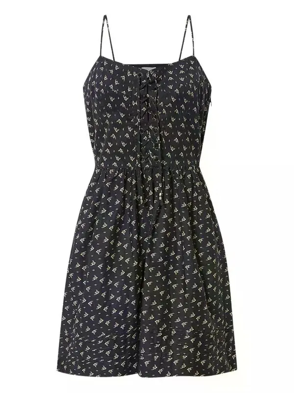 MARANT ETOILE Dryna Floral-pattern Mini Dress - Black