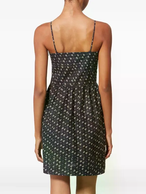 MARANT ETOILE Dryna Floral-pattern Mini Dress - Black