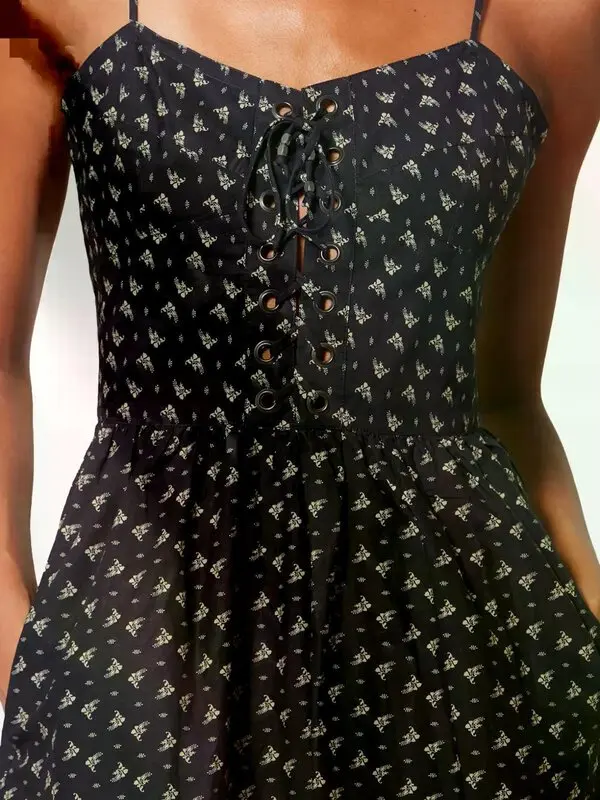 MARANT ETOILE Dryna Floral-pattern Mini Dress - Black
