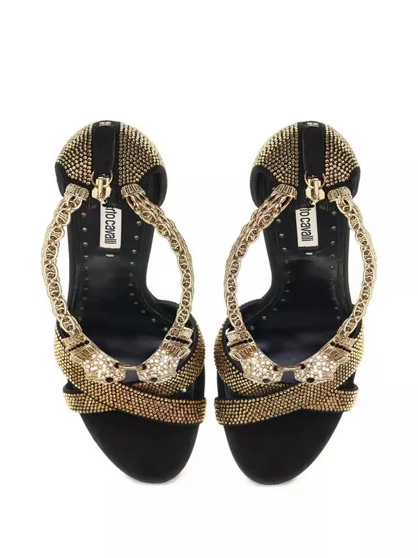 Roberto Cavalli Rhinestone-embellished Heeled Sandals