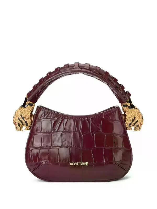 Roberto Cavalli Tiger-head Crocodile-effect Shoulder Bag