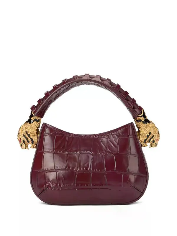 Roberto Cavalli Tiger-head Crocodile-effect Shoulder Bag