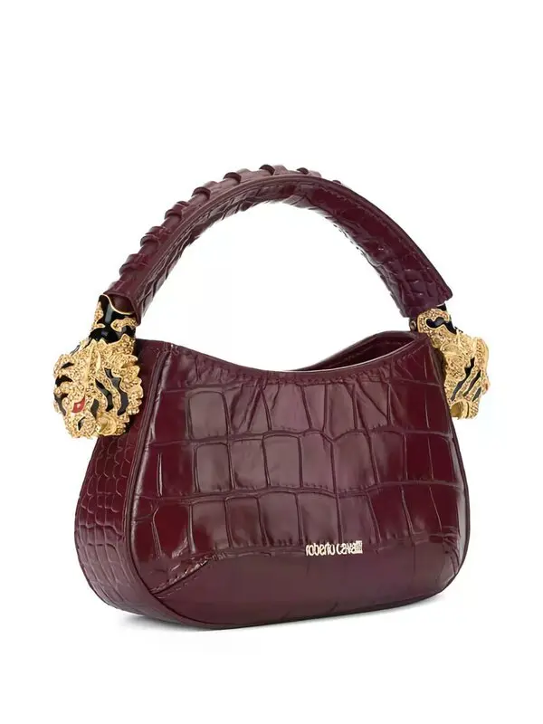 Roberto Cavalli Tiger-head Crocodile-effect Shoulder Bag