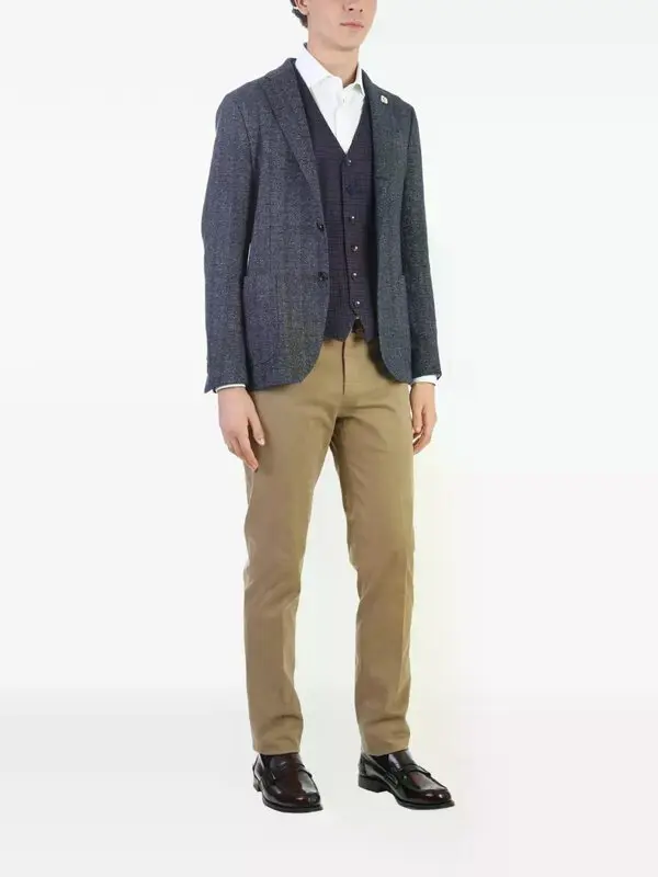LARDINI Tartan Print Gilet - Multicolour