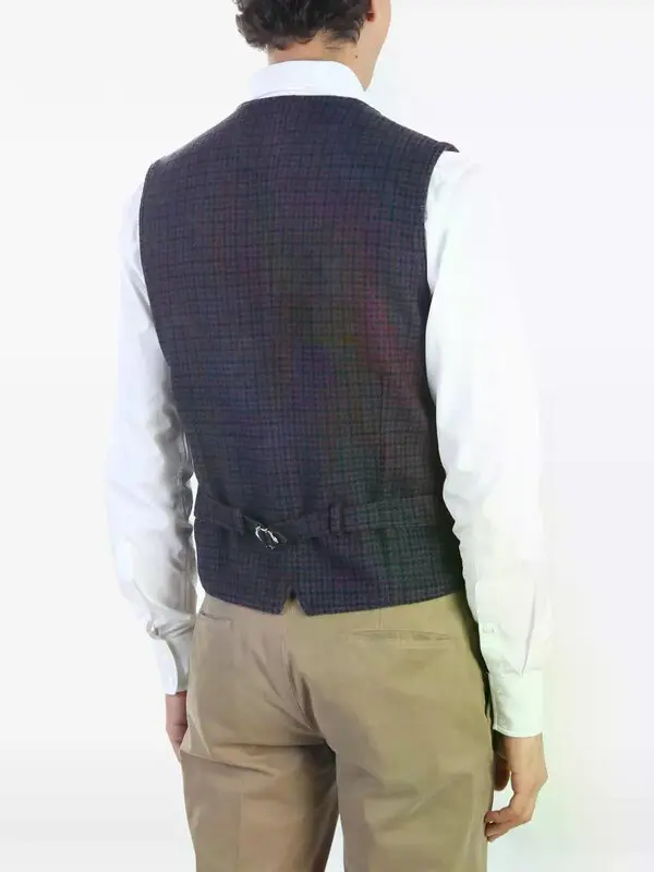 LARDINI Tartan Print Gilet - Multicolour