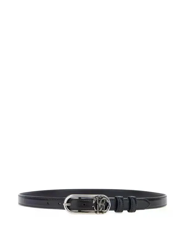 Roberto Cavalli Mirror Snake-plaque Belt - Black
