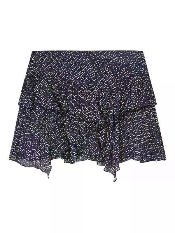 MARANT ETOILE Lolita Ruffled-hem Mini Skirt - Blue
