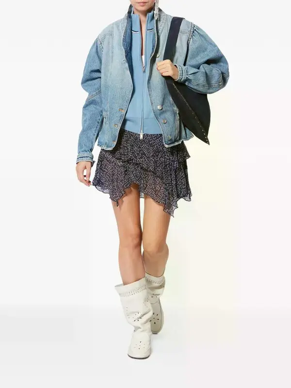 MARANT ETOILE Lolita Ruffled-hem Mini Skirt - Blue