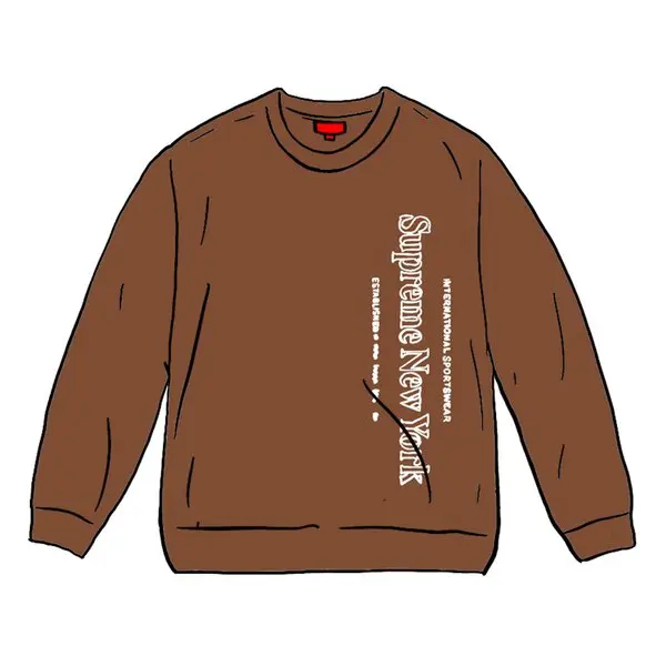 Supreme Side Logo Crewneck Sweatshirt - Brown