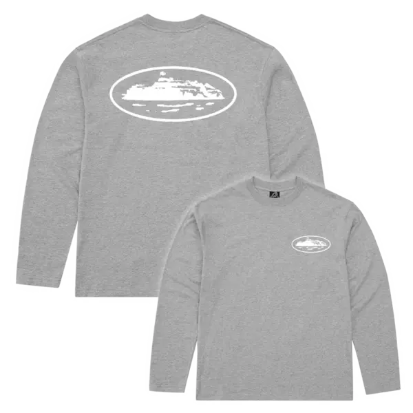 CORTEIZ Og Island Logo Long Sleeve T-shirt - Grey