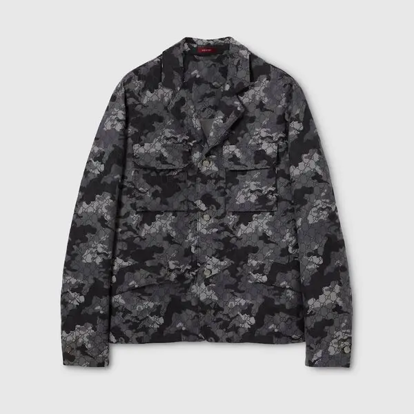 Gucci Gg Marbled Cotton Jacquard Jacket