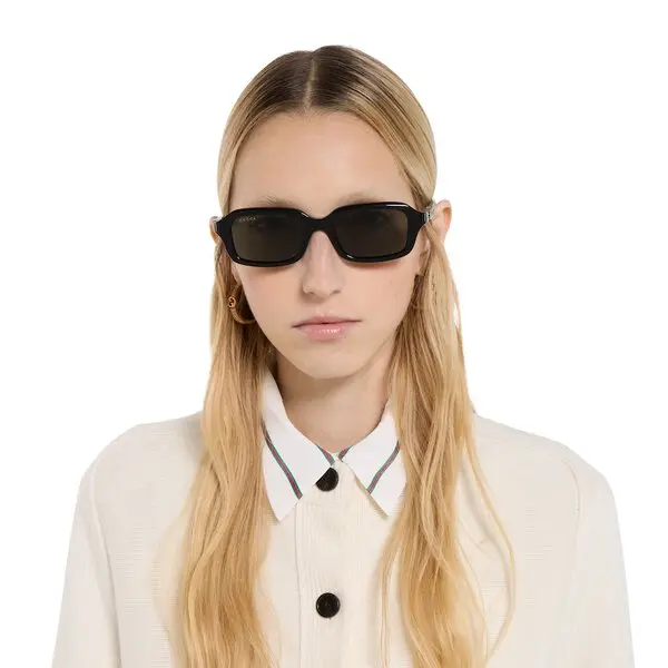 Gucci Rectangular Frame Sunglasses - Black
