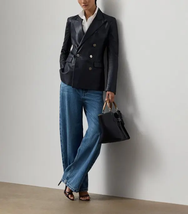 Ralph Lauren Lambskin Camden Jacket - Navy