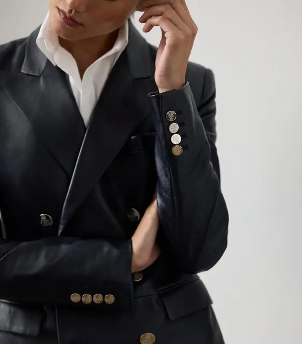 Ralph Lauren Lambskin Camden Jacket - Navy