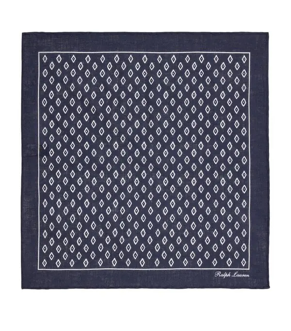 Ralph Lauren Linen Art Deco Neckerchief - Navy