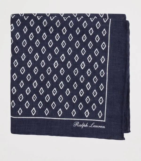 Ralph Lauren Linen Art Deco Neckerchief - Navy