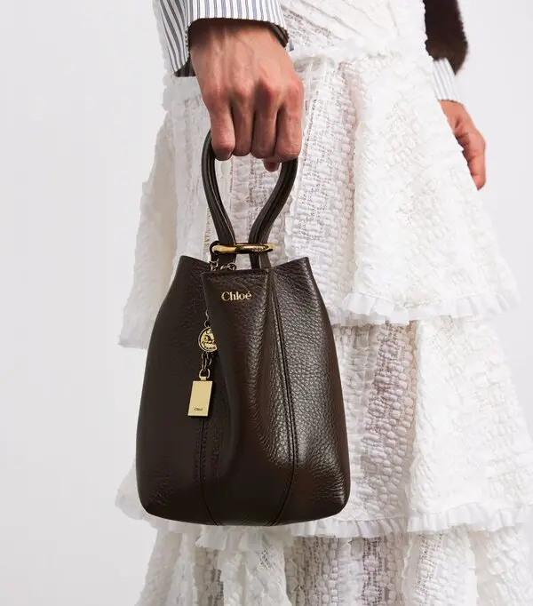 Chloé Small Calfskin Spin Tote - Brown