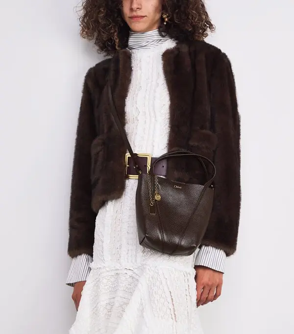 Chloé Small Calfskin Spin Tote - Brown