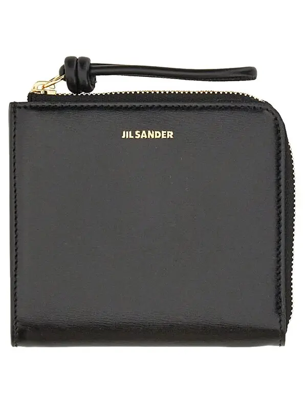 JIL SANDER Leather Card Holder - Black