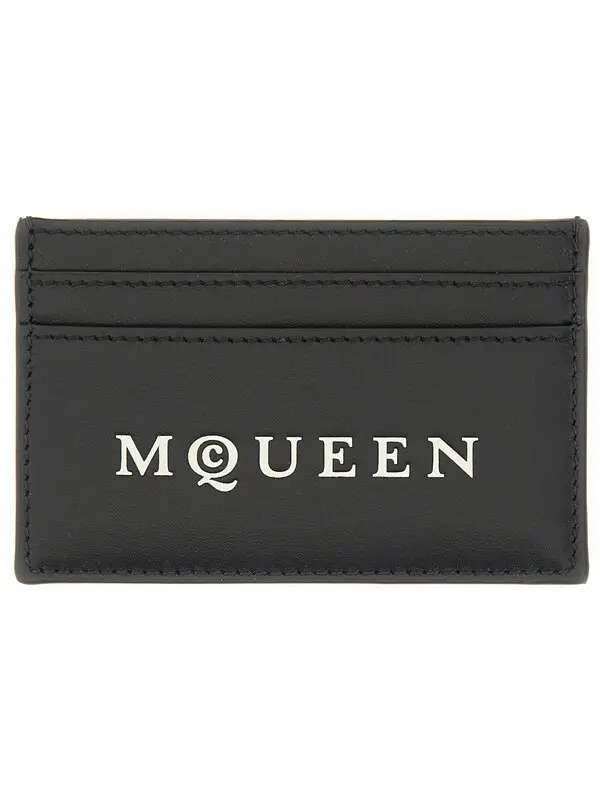 Alexander McQueen Card Holder With Logo - Black