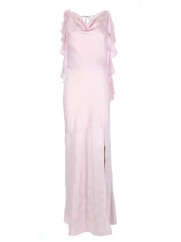 ROTATE BY BIRGER CHRISTENSEN Long "waterfall" Dress - Pink
