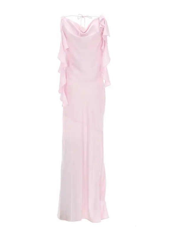 ROTATE BY BIRGER CHRISTENSEN Long "waterfall" Dress - Pink