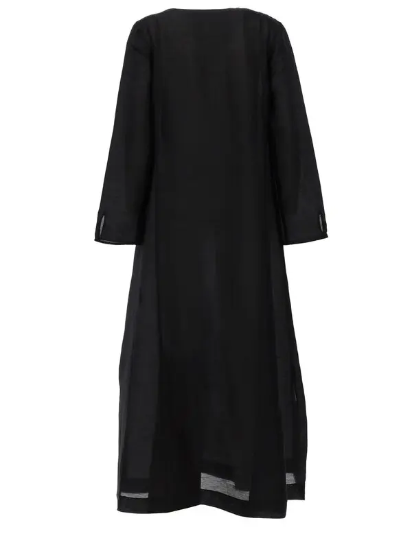 Tory Burch Long Linen Caftan - Black