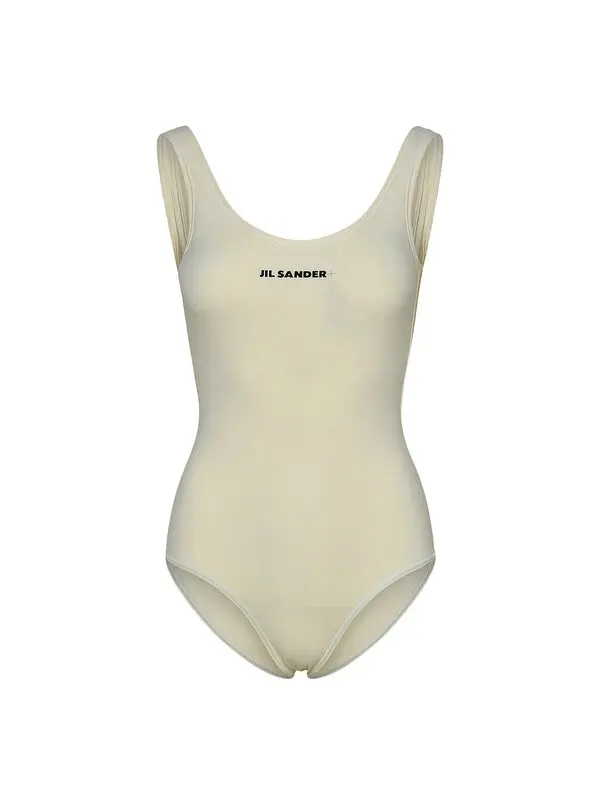 JIL SANDER One-piece Swimsuit With Logo - White
